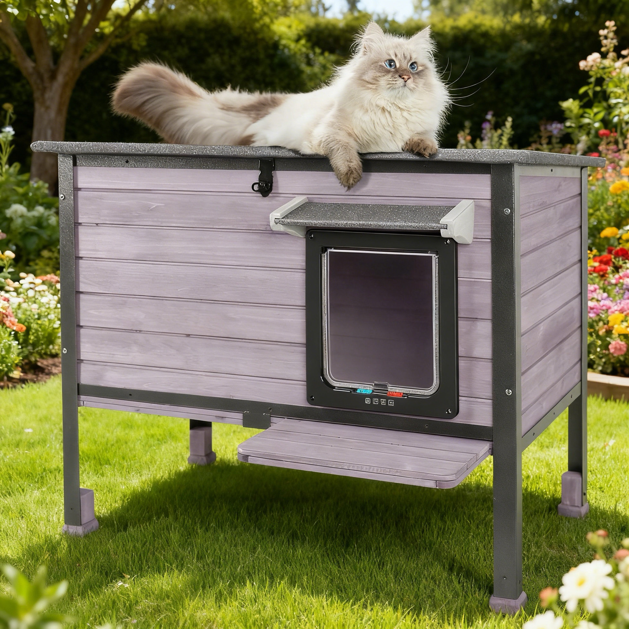 Tucker Murphy Pet™ Insulated Outdoor Cat House with Heated Liner ...