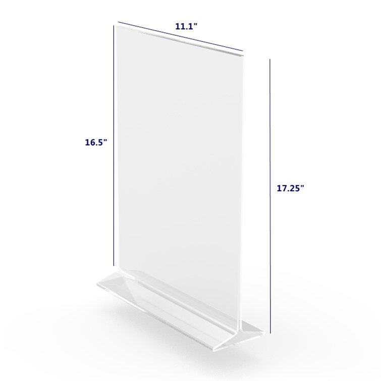 FixtureDisplays 1PK 11X17" Clear Polystyrene Sign Holder Picture Frame ...