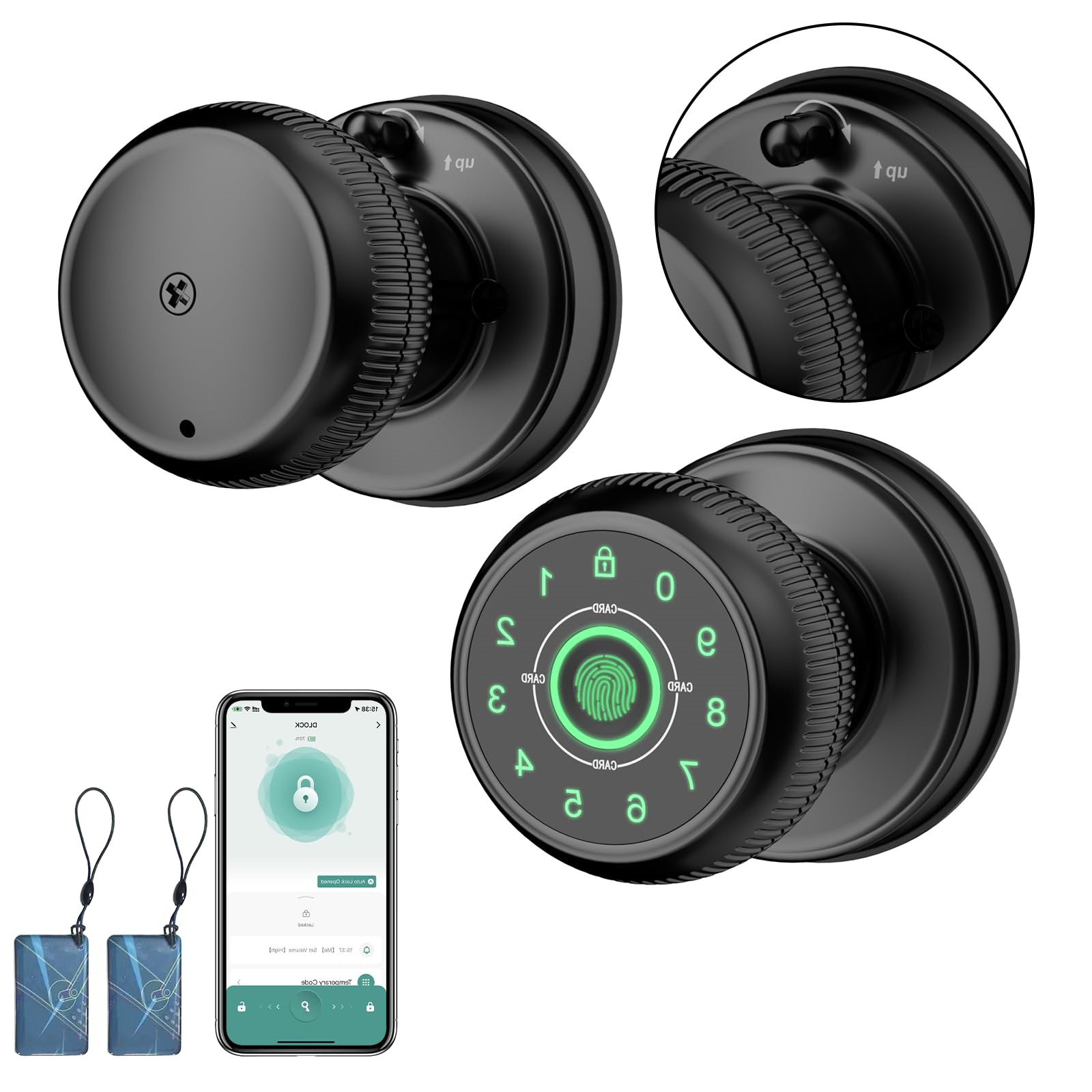 ARMIJU Fingerprint Door Lock with Passcode Keypad App Control Auto Lock ...