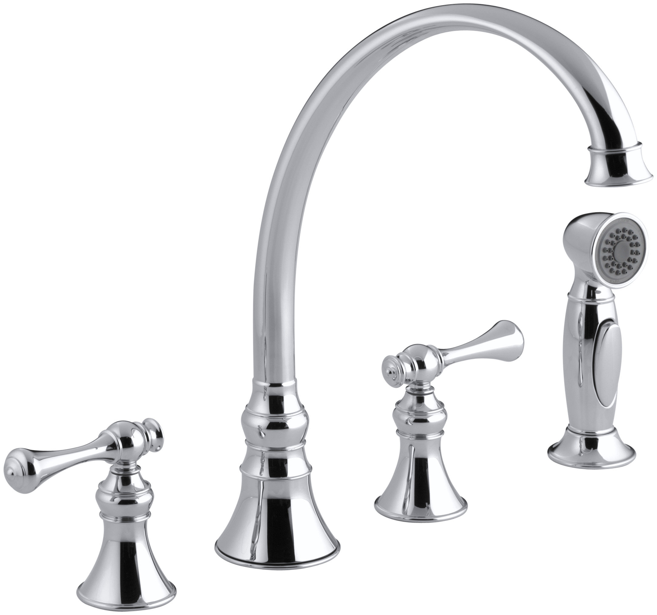 Kohler Double Handle Kitchen Faucet with Side Spray & Reviews | Perigold
