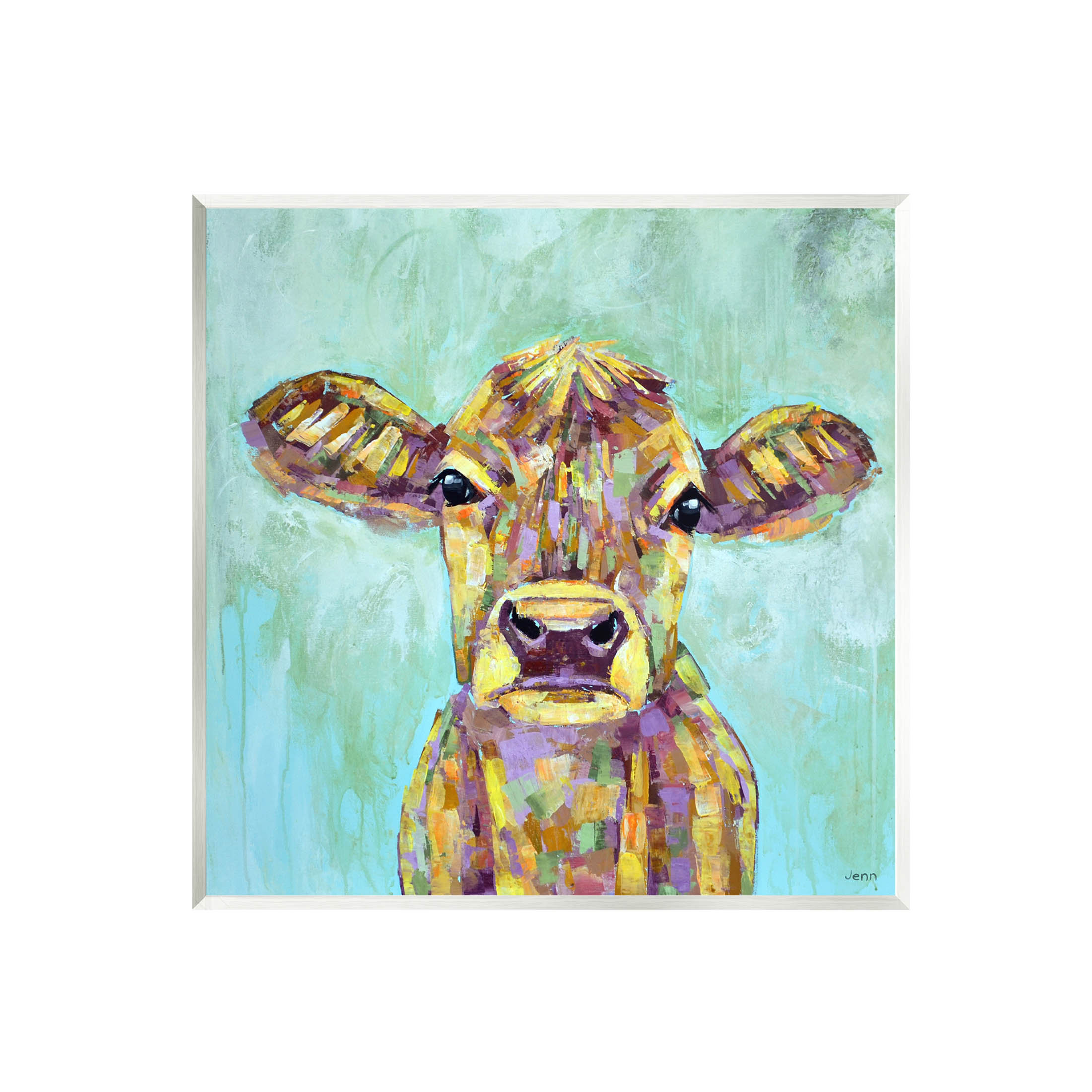 August Grove Modern Cow Farm Animal Portrait by Jen Seeley - Unframed ...