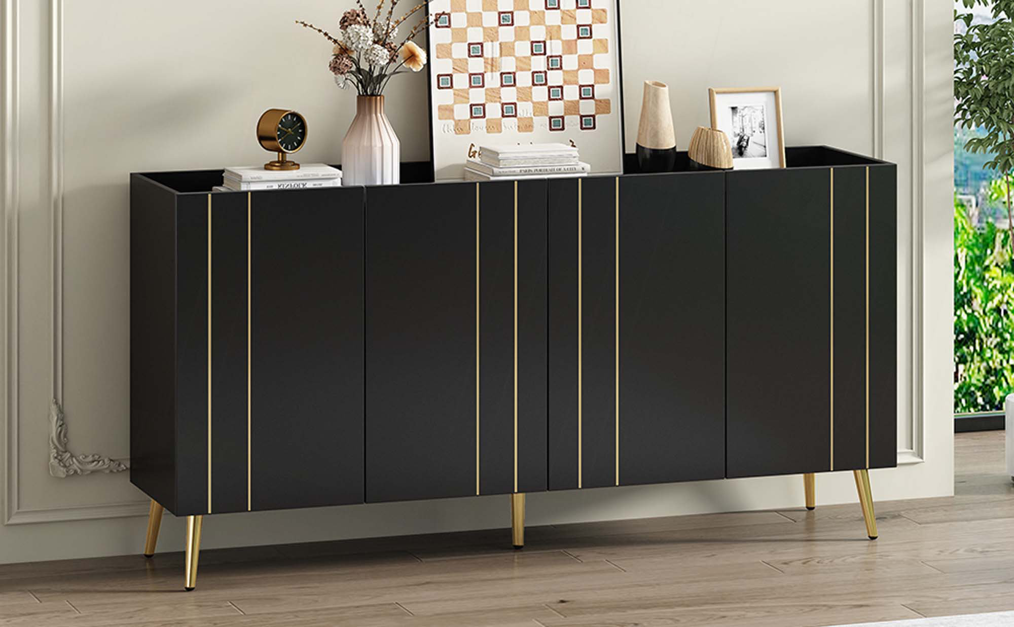 George Oliver Luxurious Shoe Cabinet With 5 Metal Legs,Modern Tv Stand ...