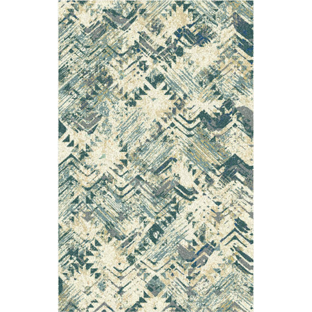 Union Rustic Andresen Geometric Tufted Teal Area Rug | Wayfair