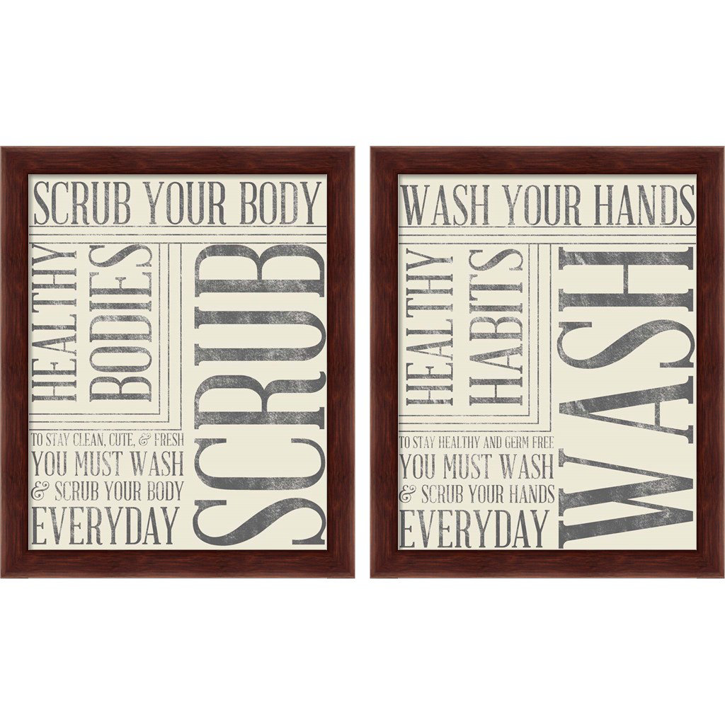 Trinx Bath Reminders In Gray By SD Graphics Studio, Framed Art (Set Of ...