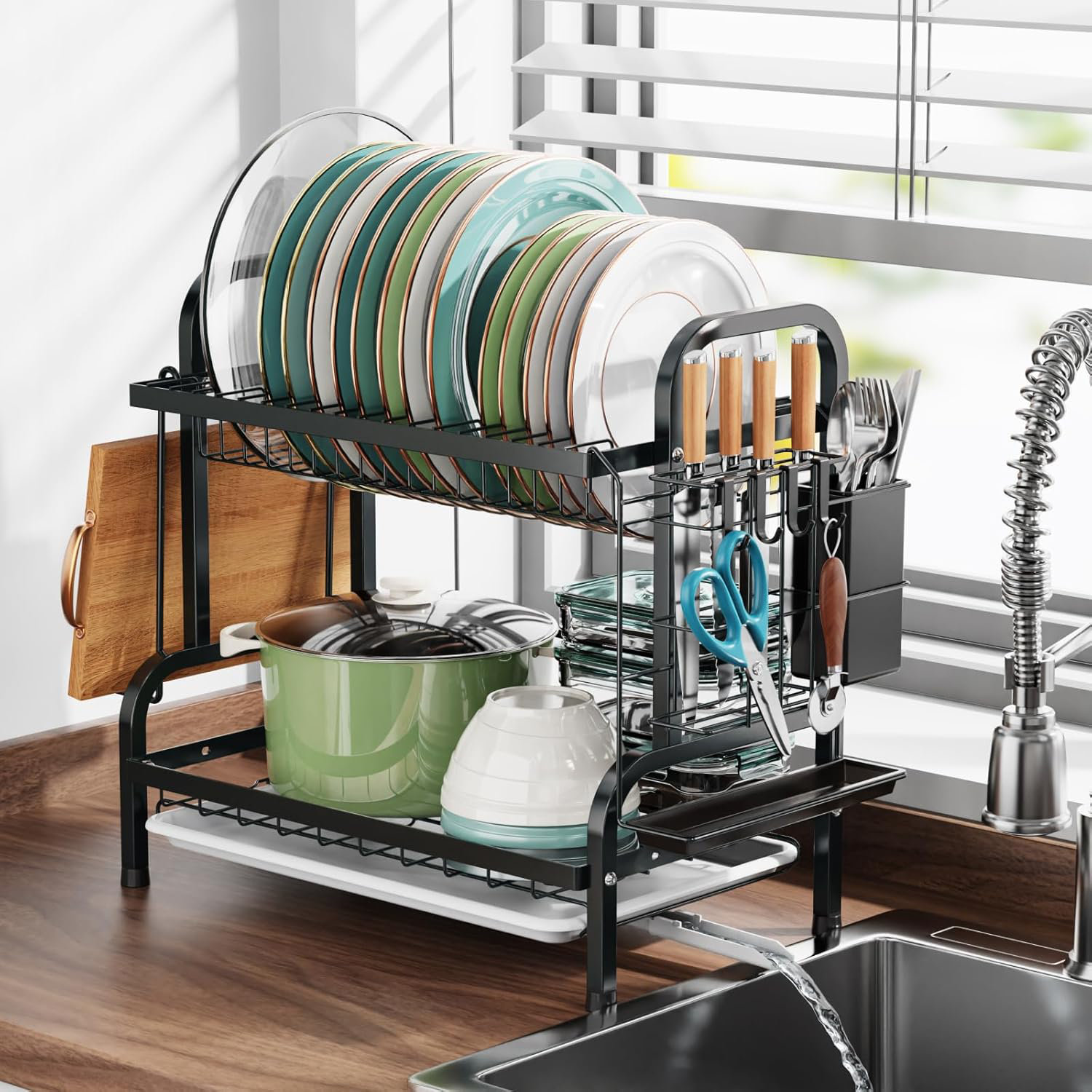 MCKINNON HOME FURNISHINGS, INC. Dish Drying Rack - 2 Tier Dish Rack ...
