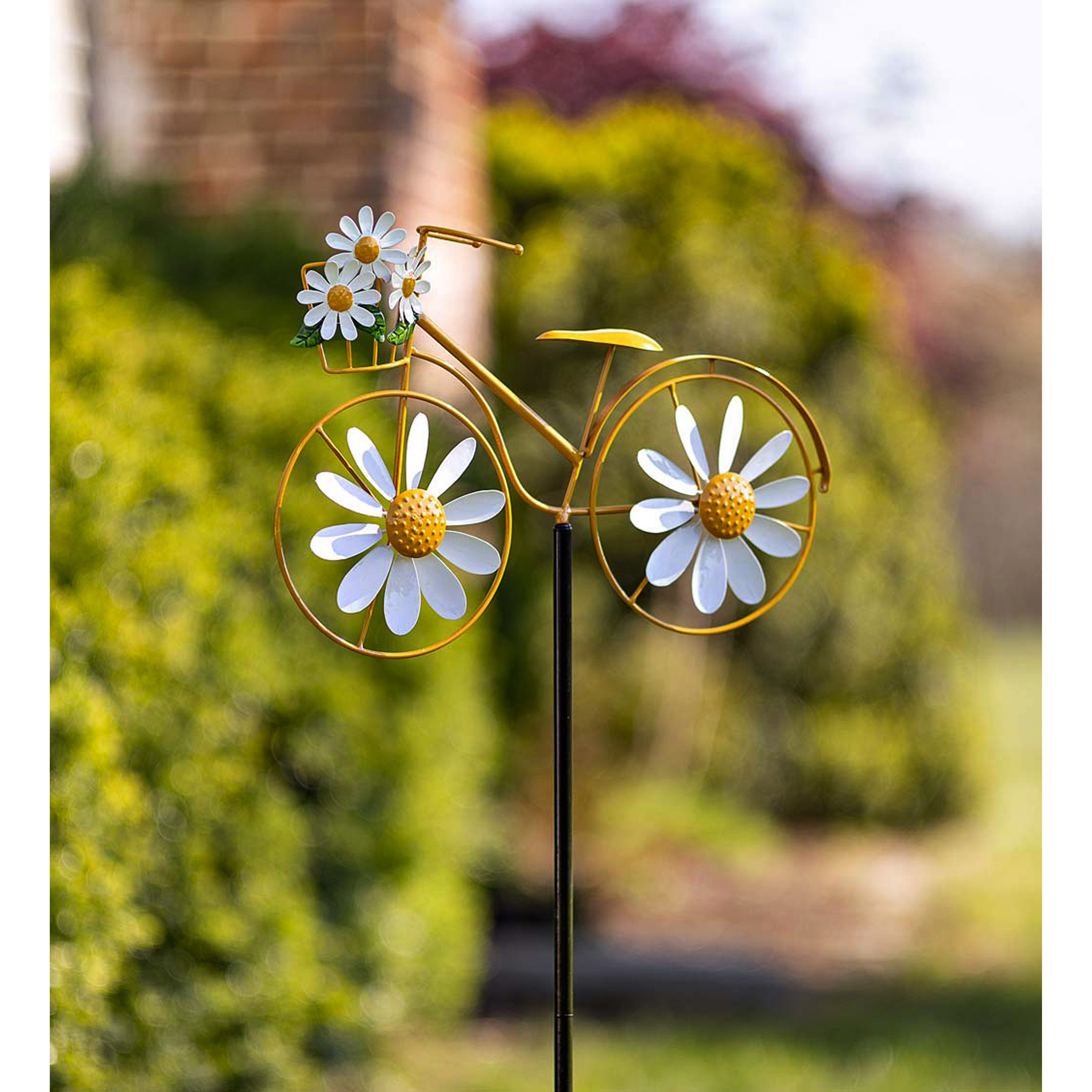 Arlmont & Co. Lamaria Bicycle Spinner Metal Garden Stake | Wayfair