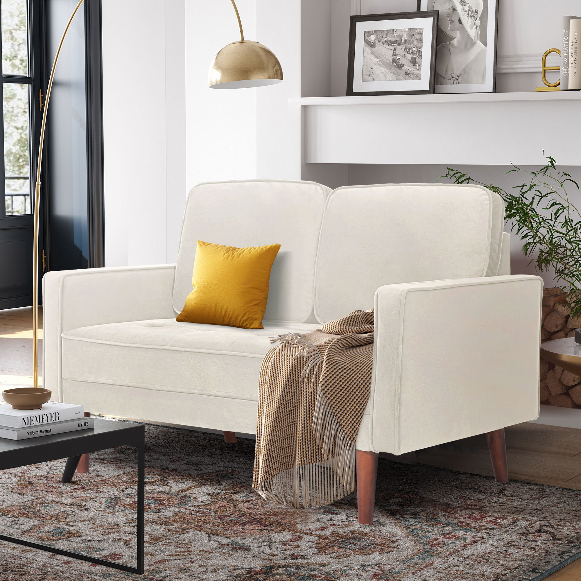 George Oliver WANSE 56.5" Velvet Loveseat Square Arm sofas & Reviews ...