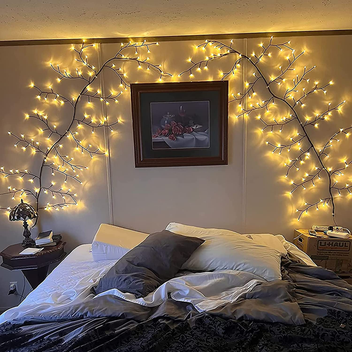 The Holiday Aisle® Enchanted Willow Vine Lights For Wall: 7.5FT Led ...