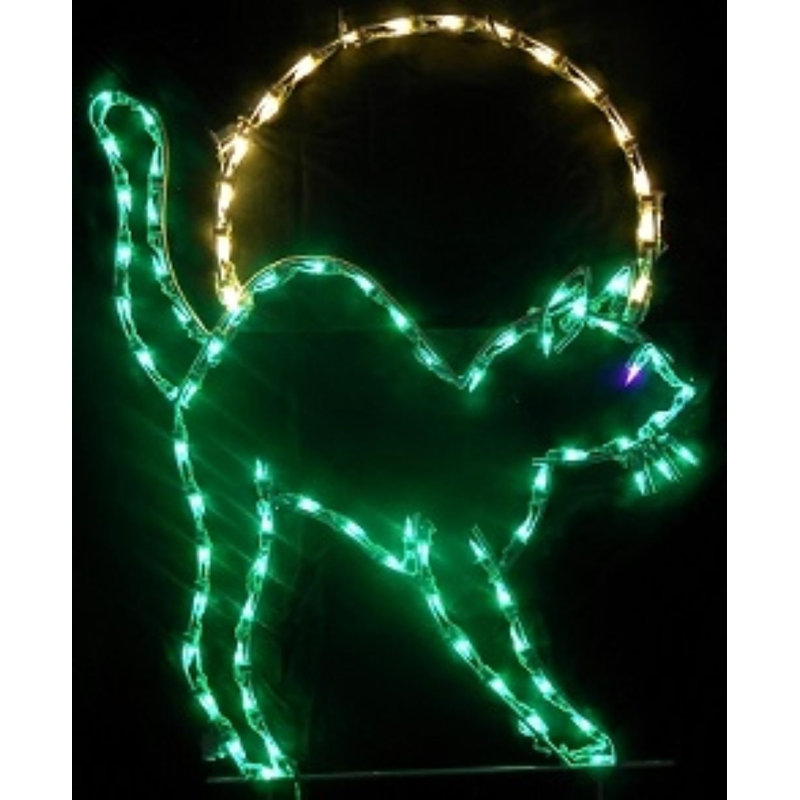 Lori's Lighted D'Lites Cat in Moon Halloween Holiday Lighted Display ...