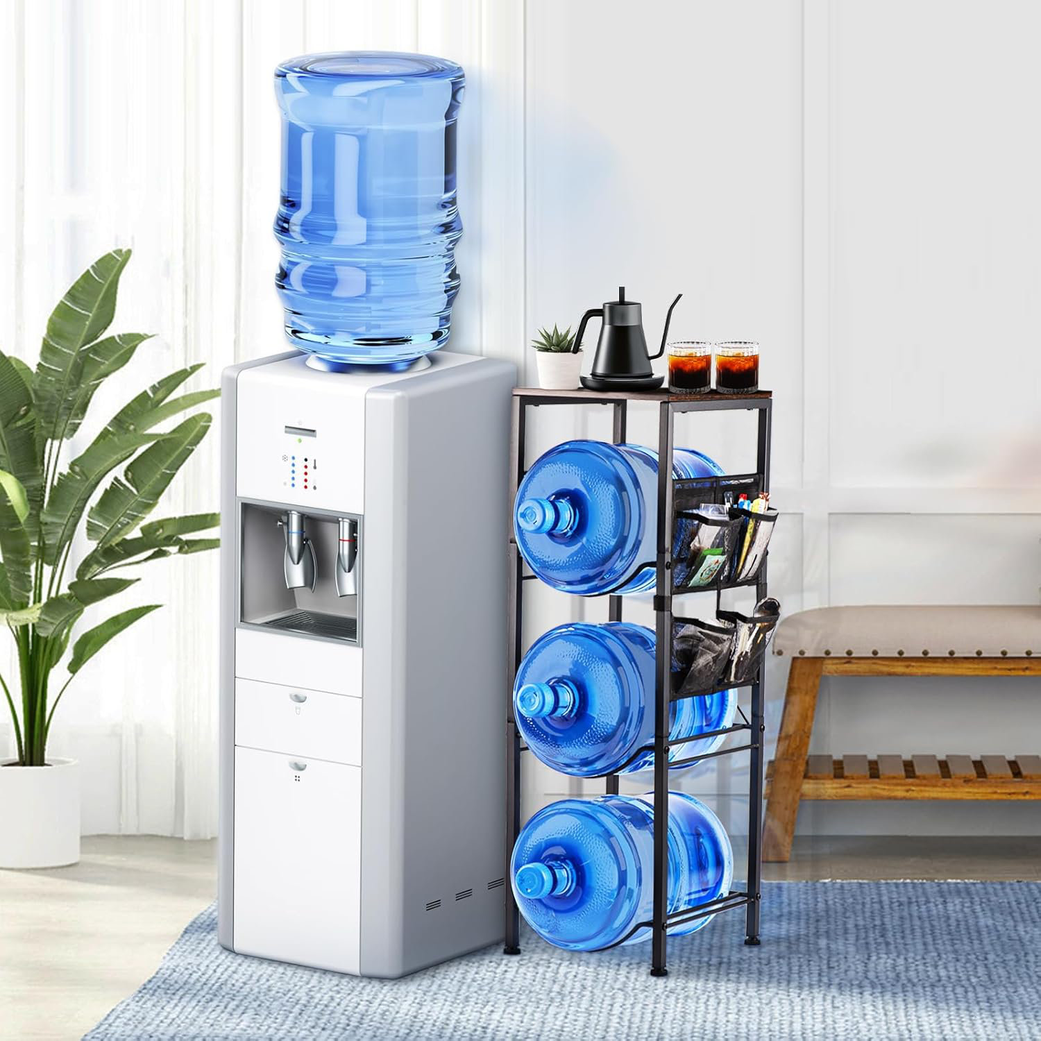 17 Stories 5 Gallon Water Jug Bottle Holder 3-Tier Water Jug Holder ...