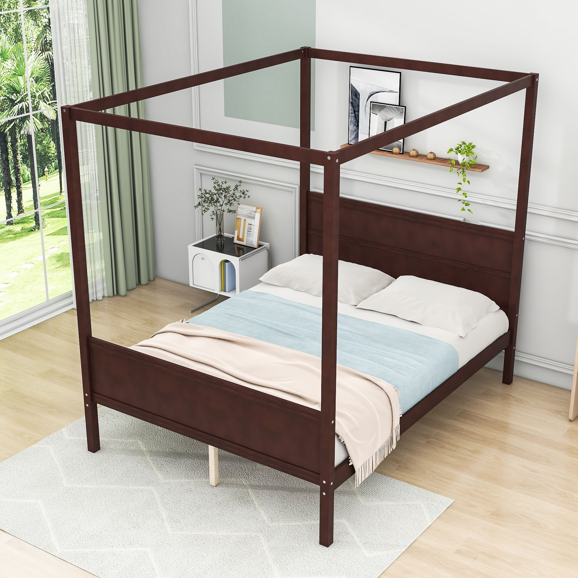 Winston Porter Enzzo Queen Low Profile Canopy Bed - Wayfair Canada