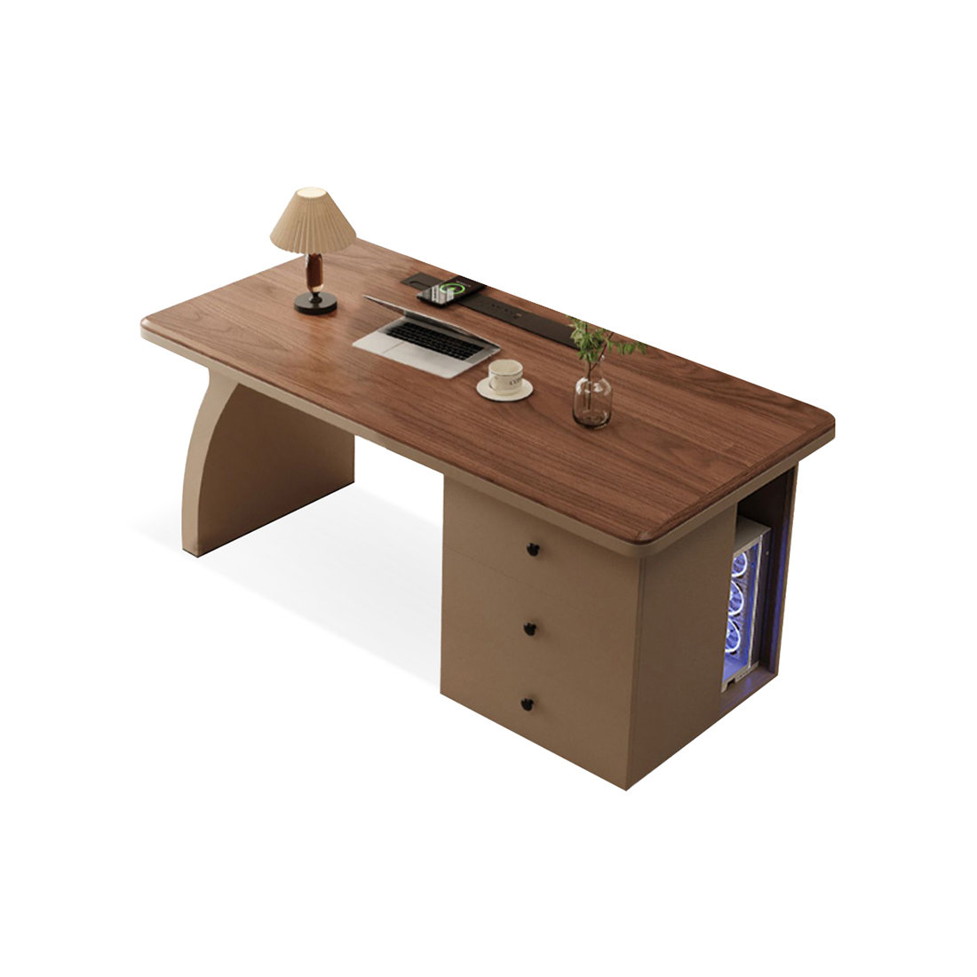 Latitude Run® Nut-brown Rectangular Manufactured Wood+ with 3 drawers ...
