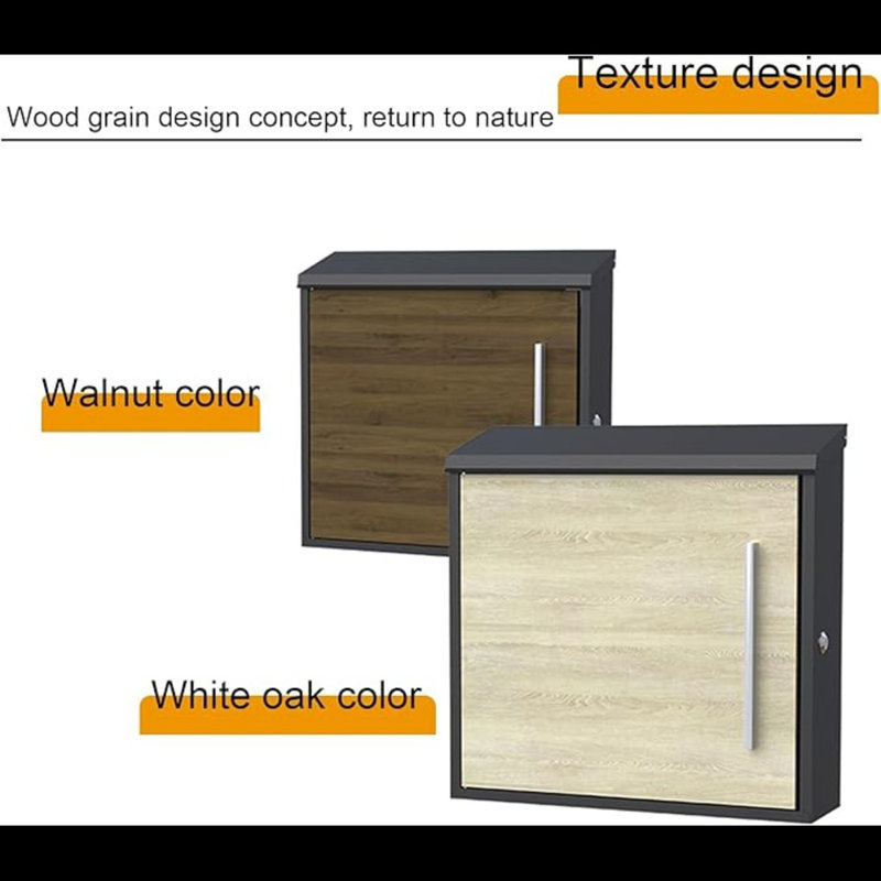 Invenitiah Weatherproof Wall Mount Locking Mailbox，Wood Grain Drop Box ...