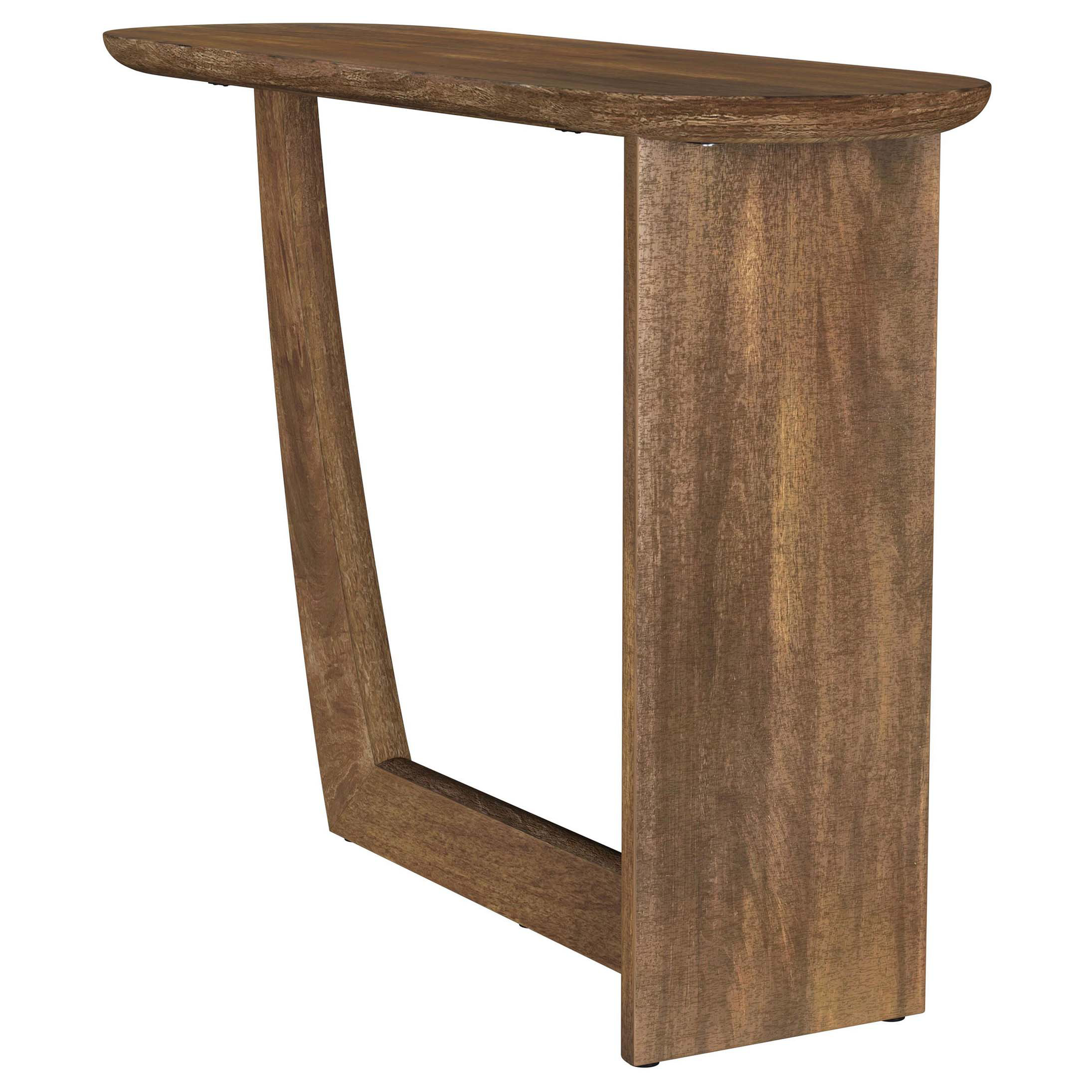 Loon Peak® Alamitos Brown Oval Solid Mango Wood Entryway Console Table ...