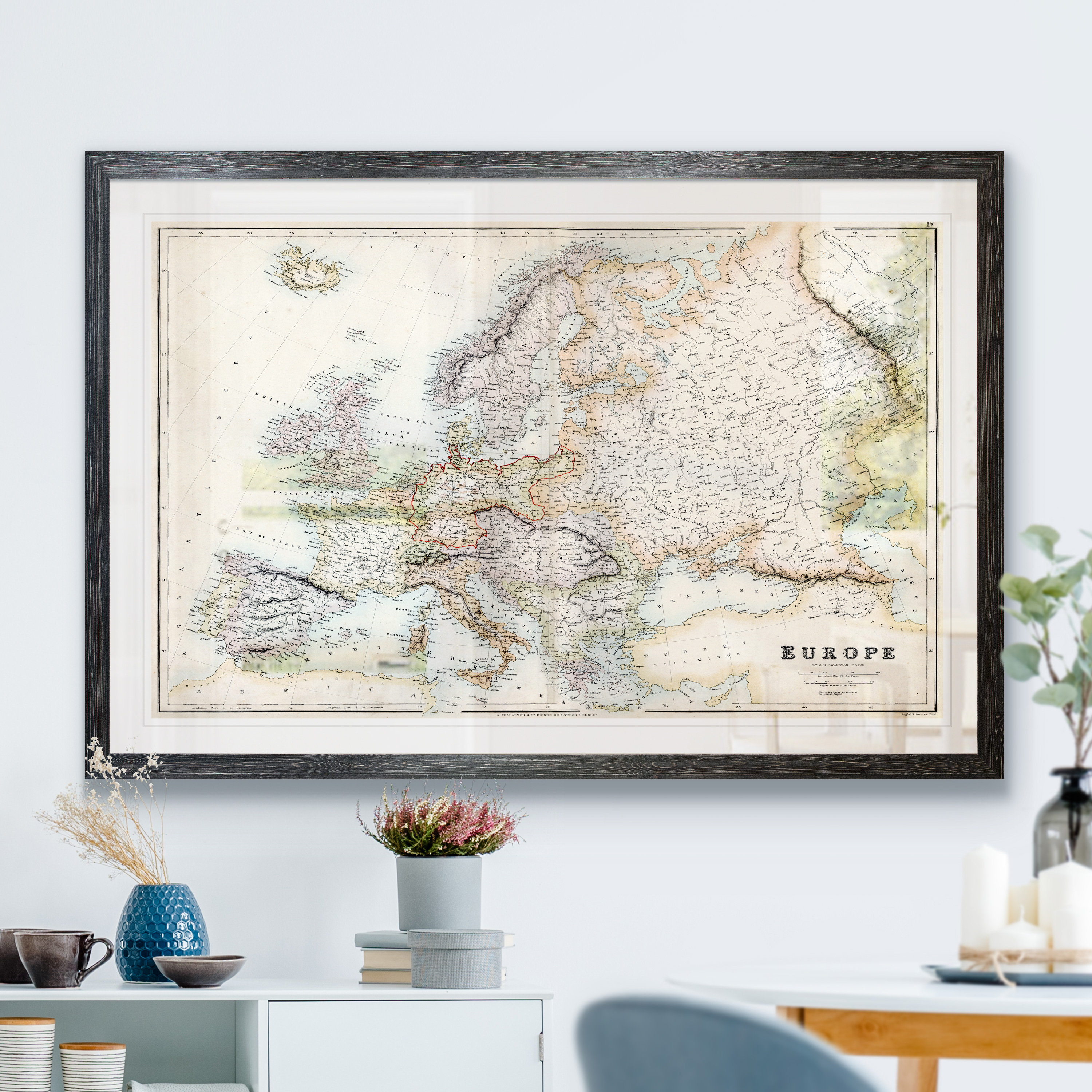 Longshore Tides 'Pastel Map of Europe' by Paul Cezanne - Picture Frame ...
