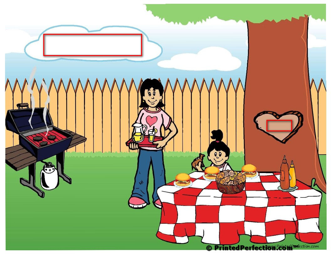 Printed Perfection Personalized Family Backyard Barbeque Single Mom 1 ...
