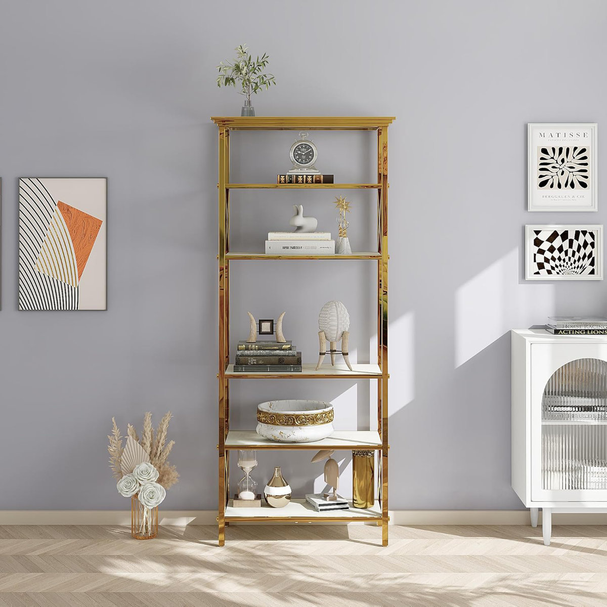 Brayden Studio® Glass Bookcase | Wayfair