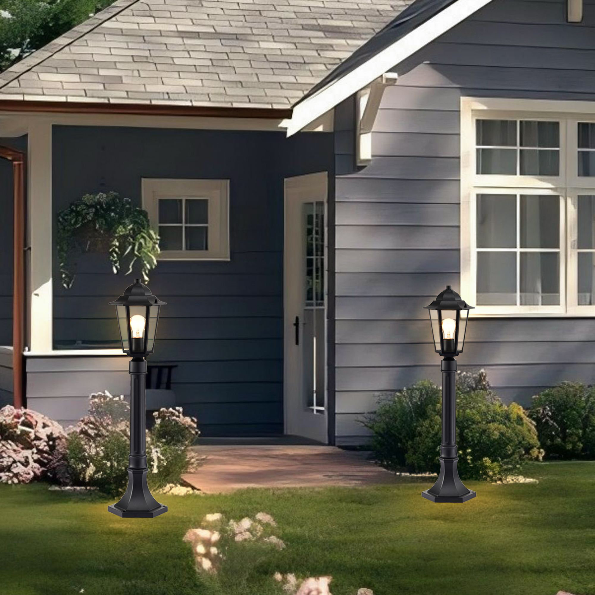 Winston Porter 7.4'' Outdoor Lamp Post Lights Hard Wired Black Outdoor ...