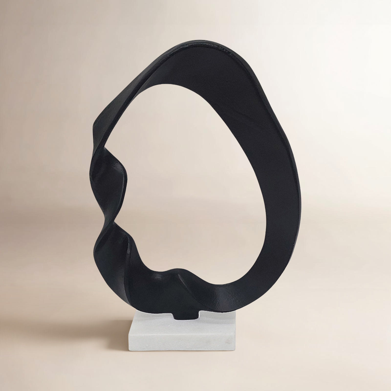 Joss & Main Shavina 17-Inch Abstract Circle Sculpture, Black And White ...