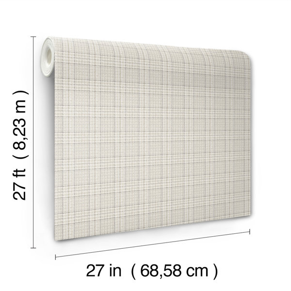 Canora Grey Harrington Plaid Glen Check Wallpaper | Wayfair