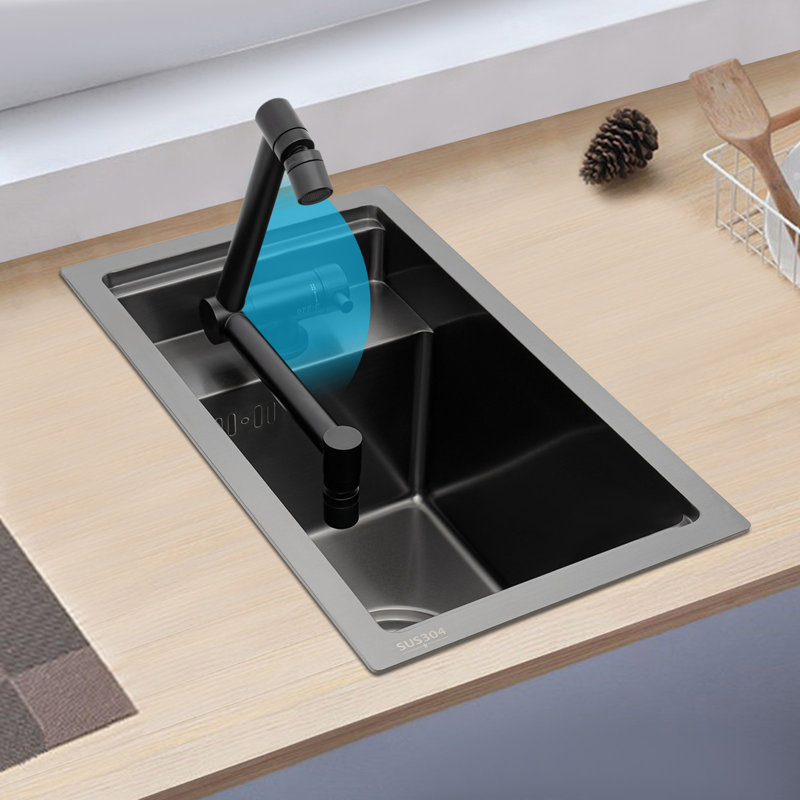 DENFER 15.2'' L Drop-In Single Bowl Stainless Steel Kitchen Sink | Wayfair