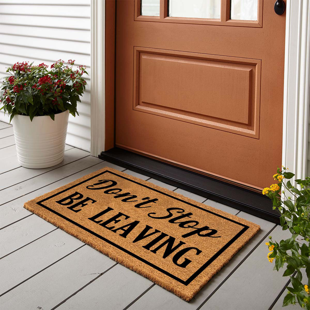 Trinx Funny Coir Doormat Don't Stop Be Leaving Front Door Mat 23.6 X 15 ...