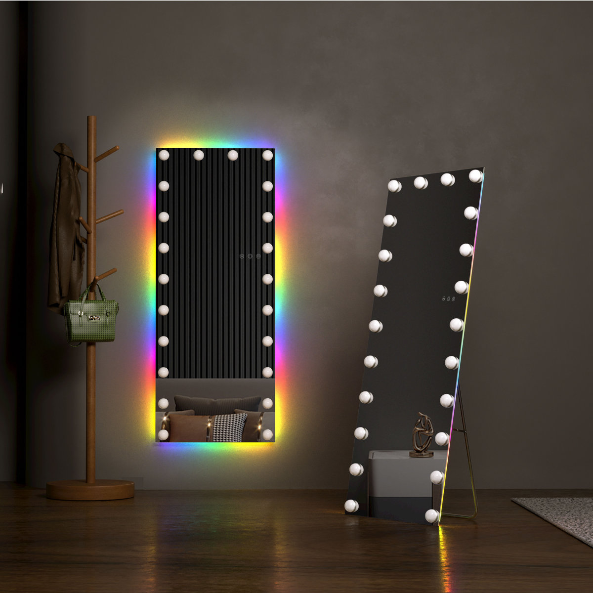 Brayden Studio Rectangle LED Full Length Metal Mirror | Wayfair.co.uk