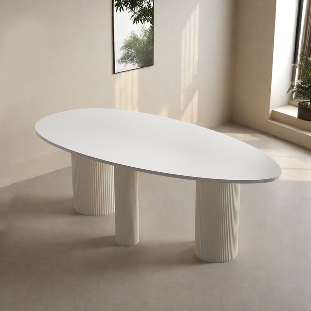 Orren Ellis Modern simple oval white dining table - Wayfair Canada