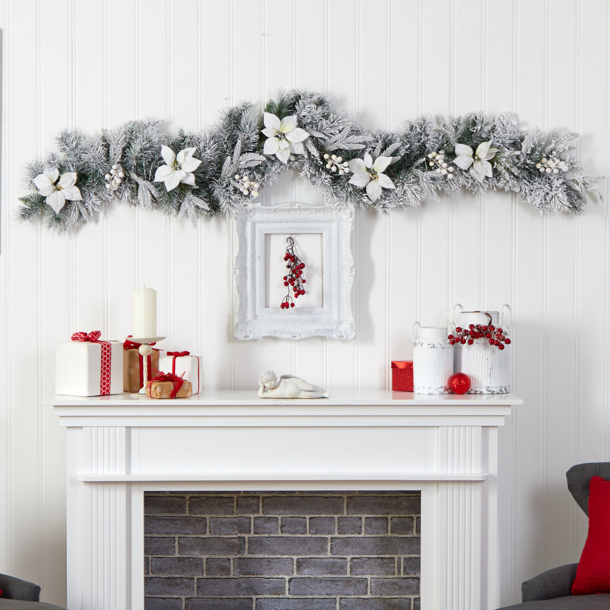 The Holiday Aisle® 6' Pre-Lit Garland with 50 White Lights & Reviews ...