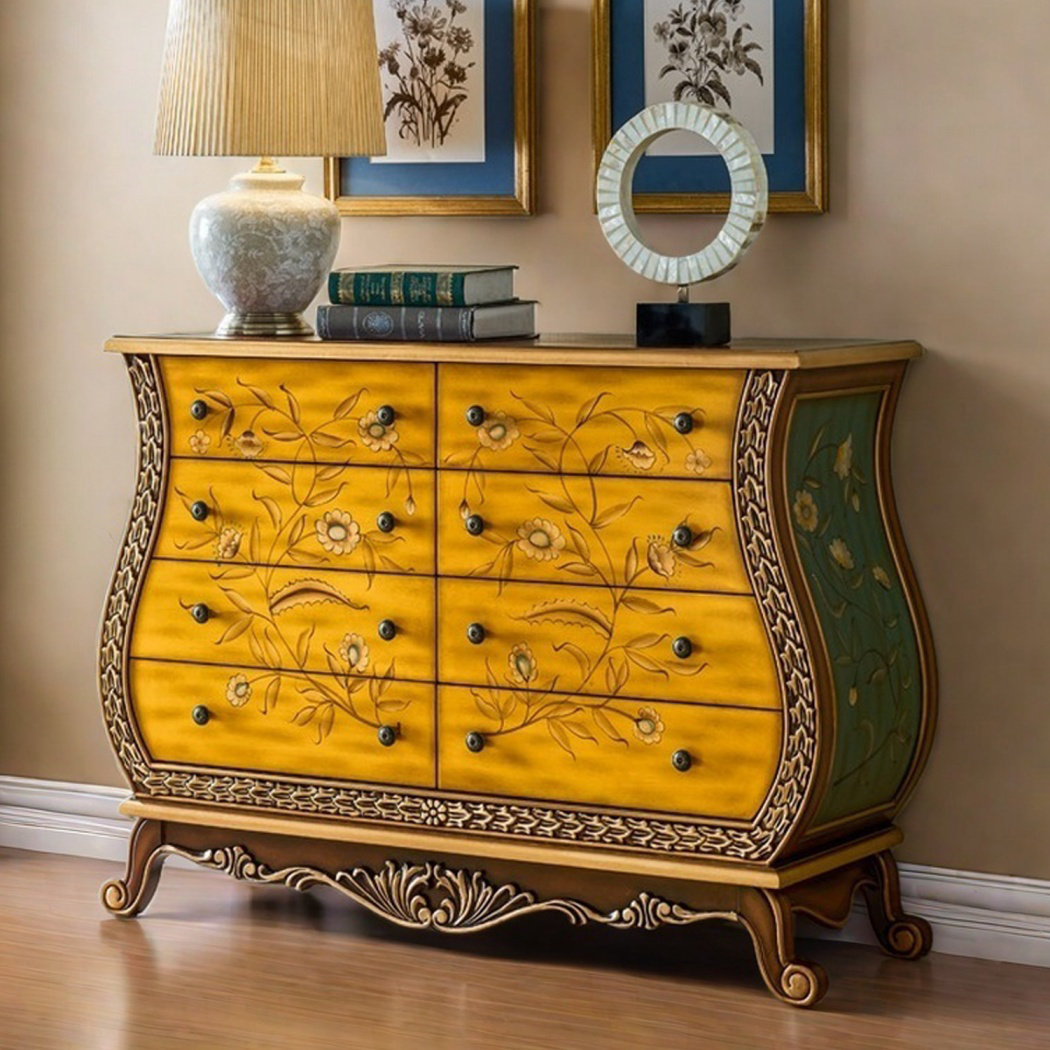 Ruthber Solutions Vintage Hand Painting Vase-Shaped Accent Chest ...