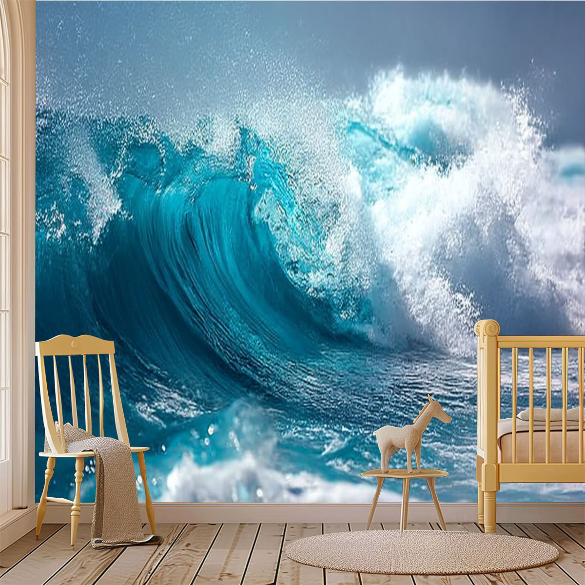 Rosecliff Heights Peel and Stick Wallpaper Wall Mural Ocean wave Wall ...