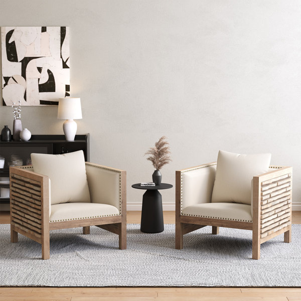 Red Barrel Studio® Daendy Handcraft Luxe Upholstered Armchair with ...