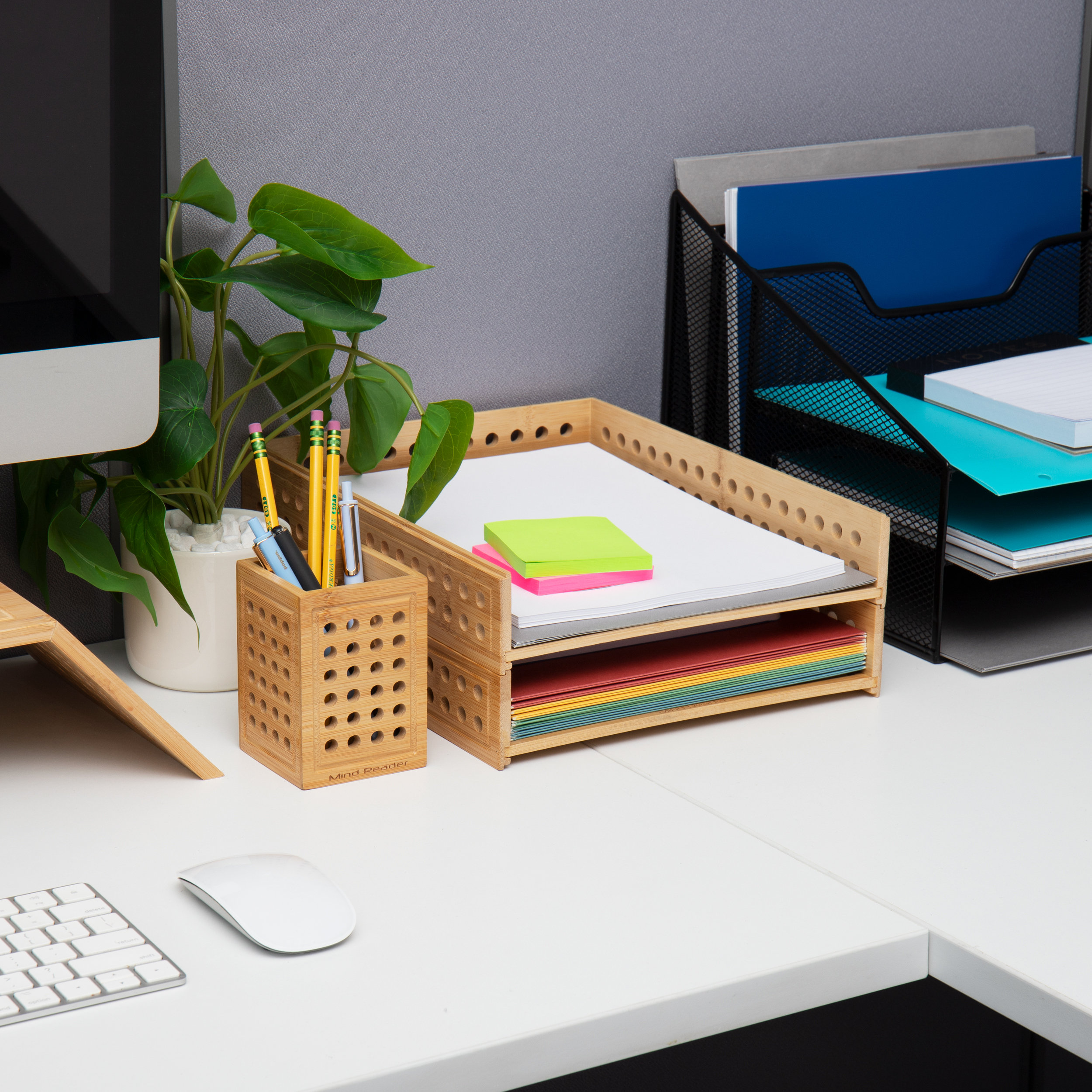 Mind Reader Lattice Collection, Paper Tray and Pen Cup Set, Office ...