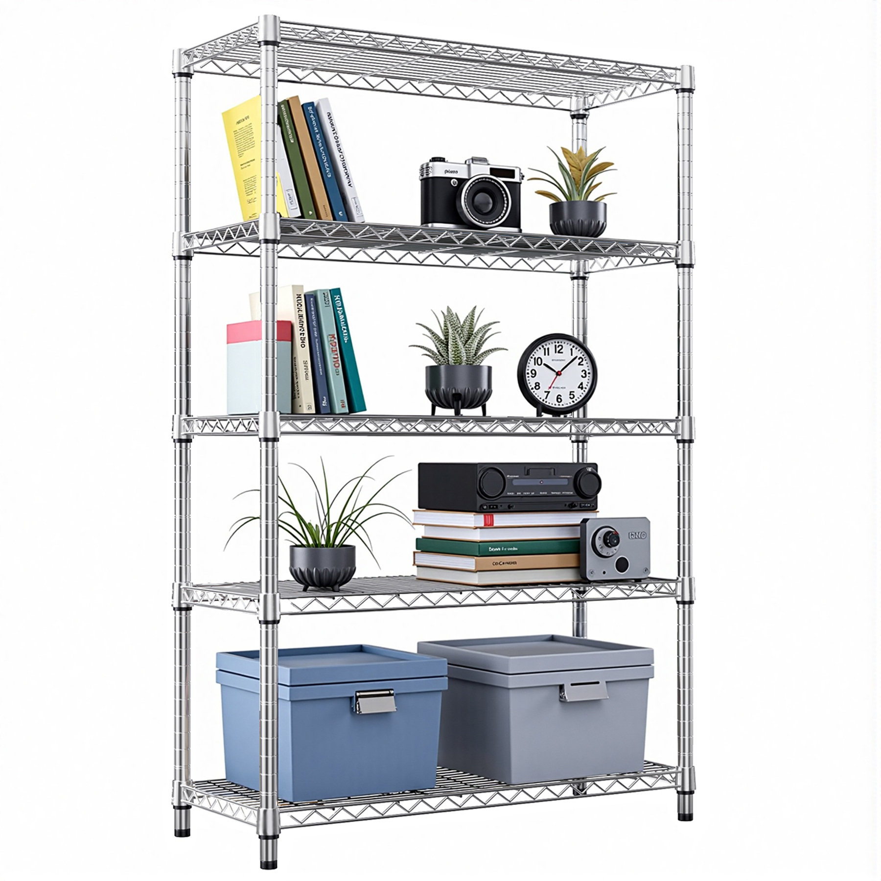 Rebrilliant Steel Storage Shelving 5-Tier Utility Shelving Unit Steel ...