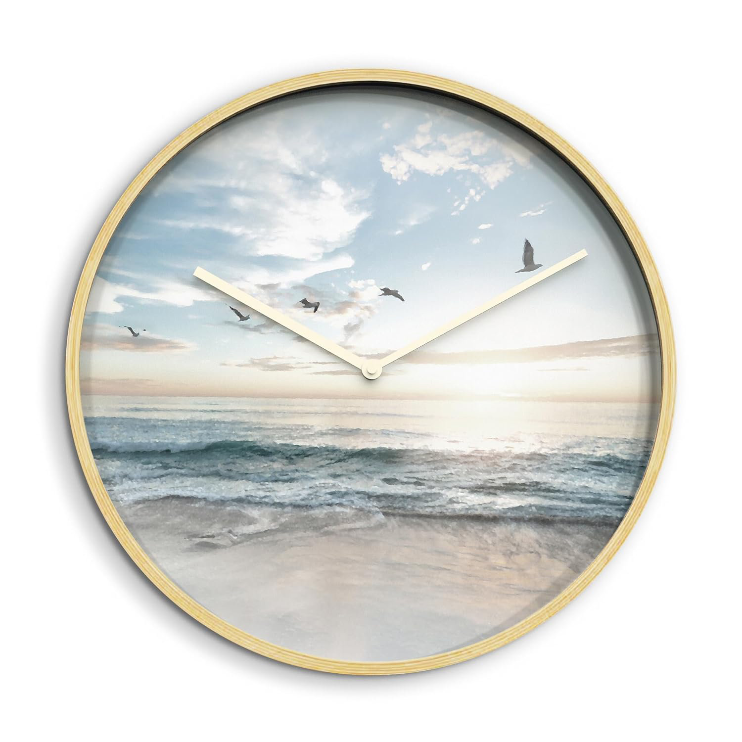 SIGNLEADER Plywood Nautical Beach Scenic Analog Wall Clock | Wayfair