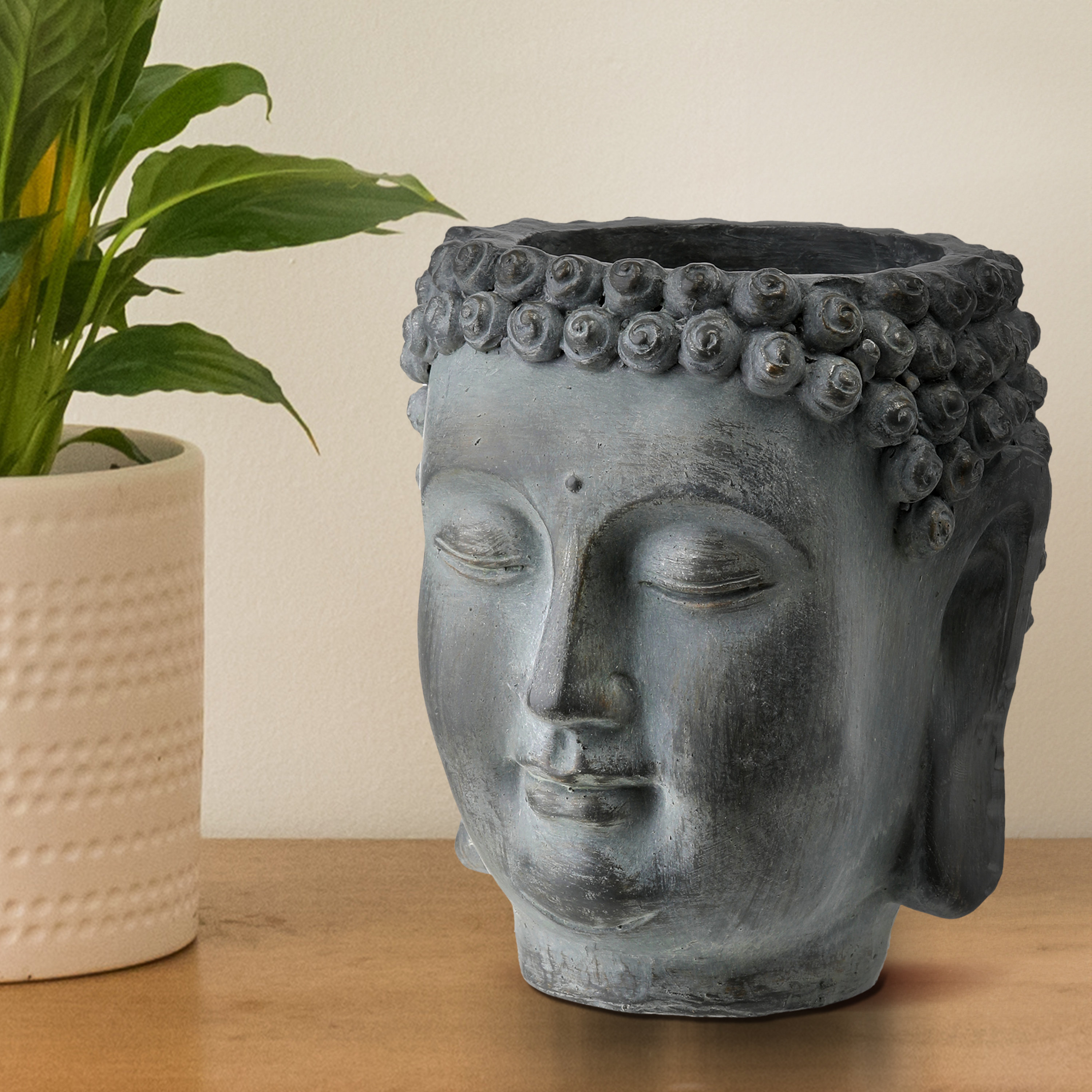 Dakota Fields Bruni Poly stone Buddha Head Planter & Reviews - Wayfair ...