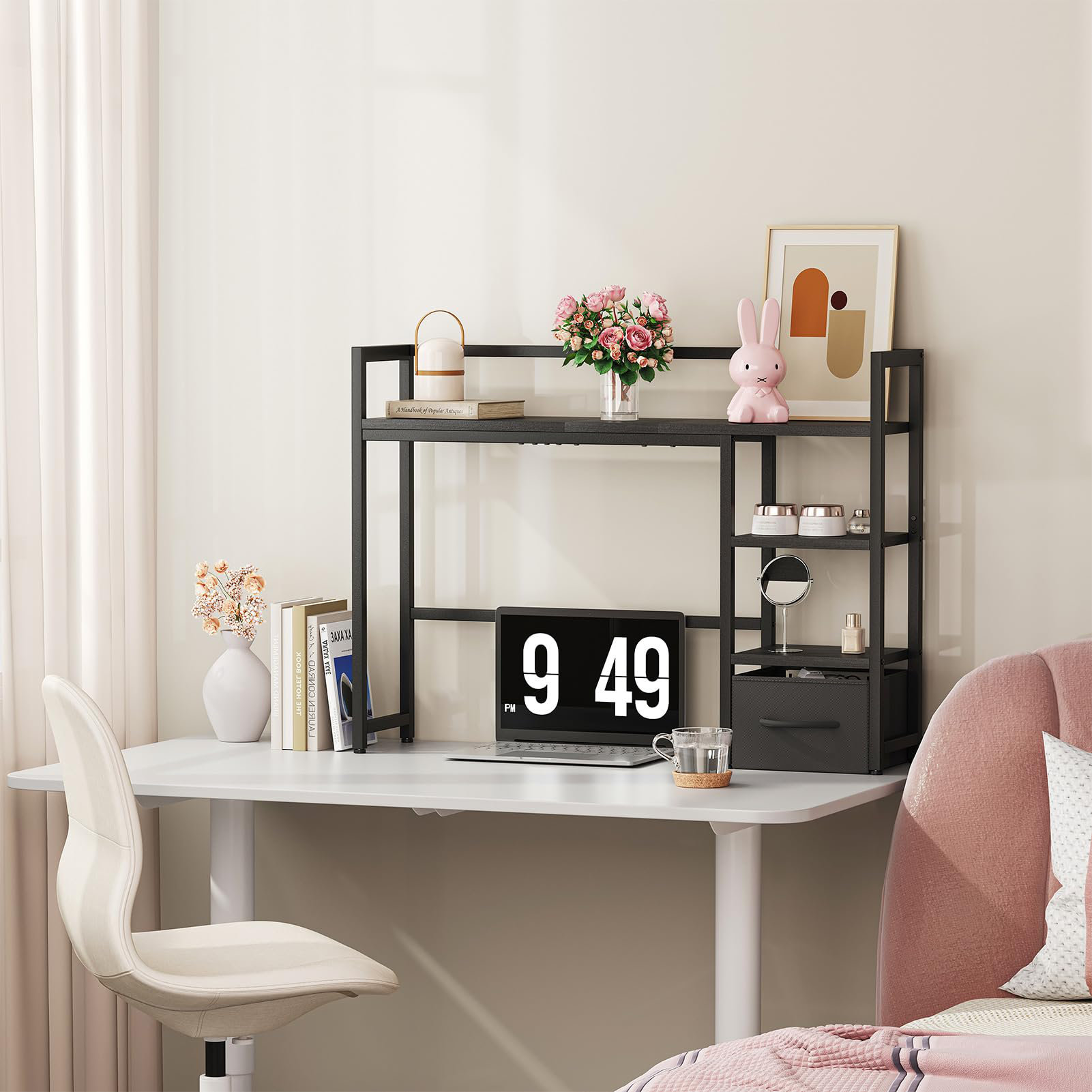 Hokku Designs Desk Shelf with Drawer, 40" Desk Hutch for Computer ...