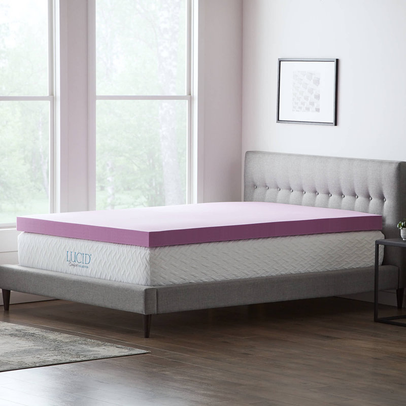 Lucid Comfort Collection Lavender and Aloe 4" Mattress Topper & Reviews ...