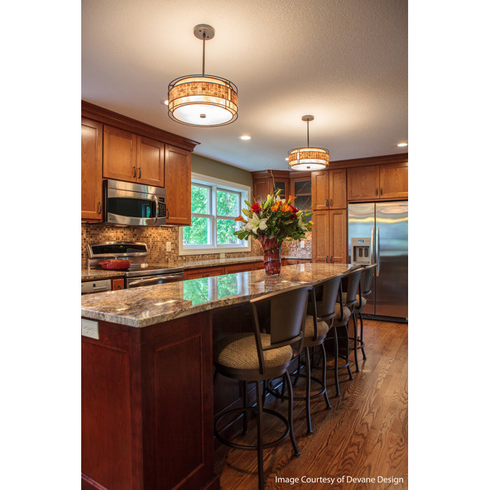 World Menagerie Bashir 3 - Light Shaded Drum Pendant & Reviews | Wayfair