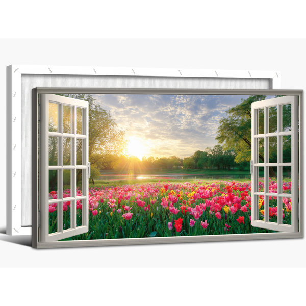 The Holiday Aisle® Felten Open Window Design, Scenic Sunrise Over Wild ...