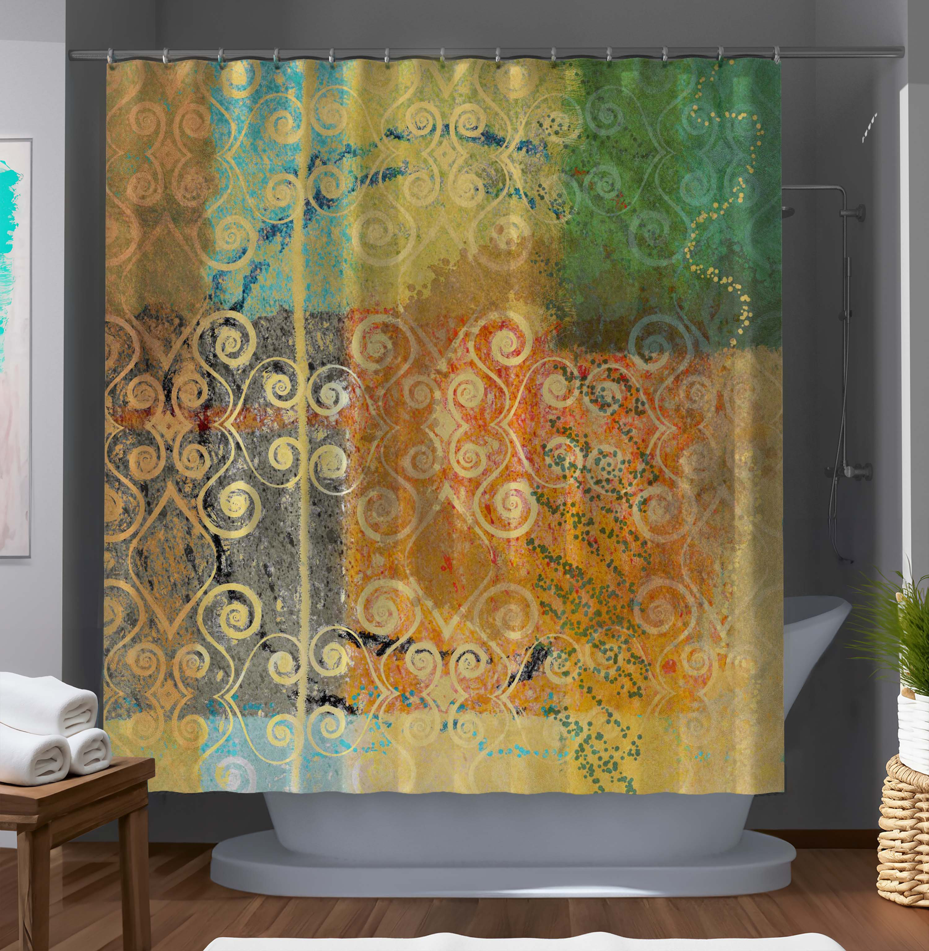 East Urban Home Jaevin Abstract Shower Curtain | Wayfair