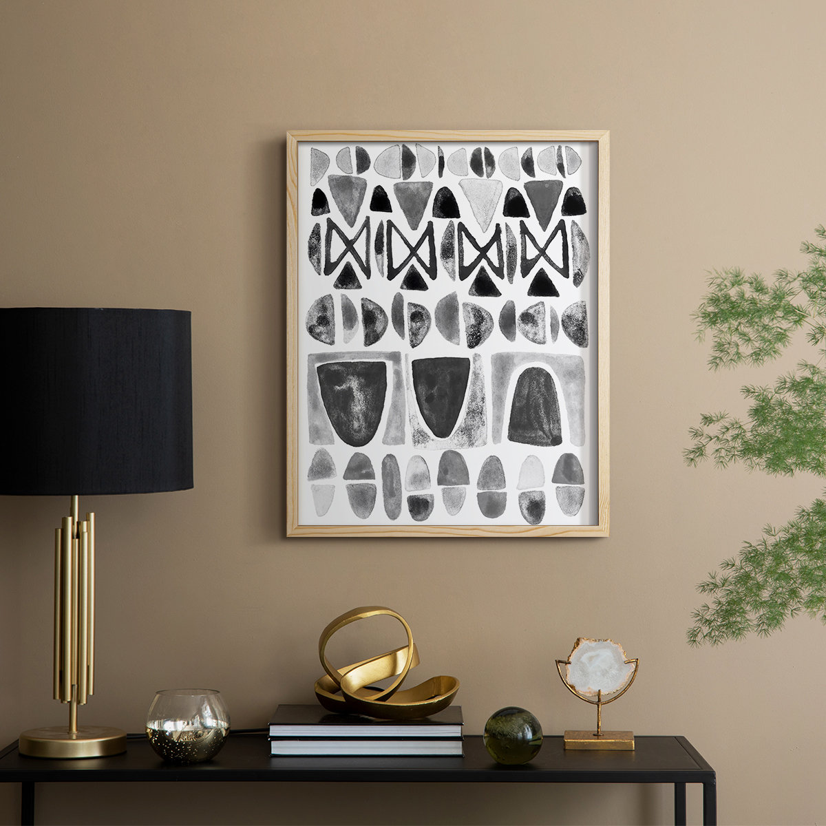 Winston Porter Grey Arches II Framed Print - Solid Wood | Wayfair