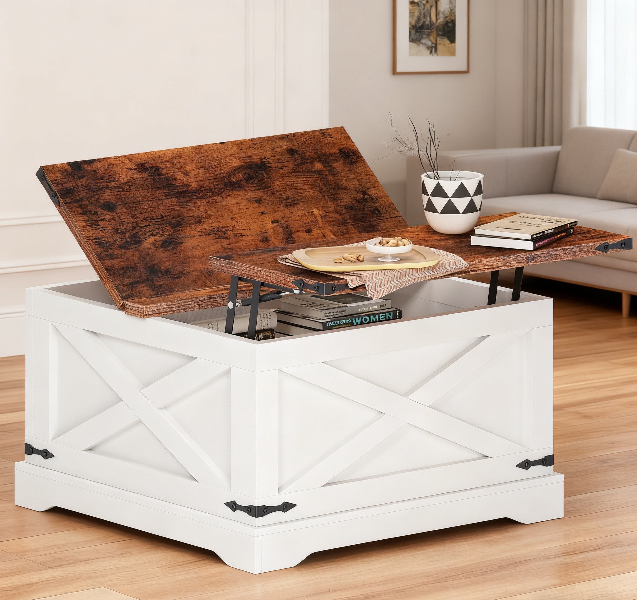 Bay Isle Home™ Coffee Table, Multi-functional Lifting Dining Table ...