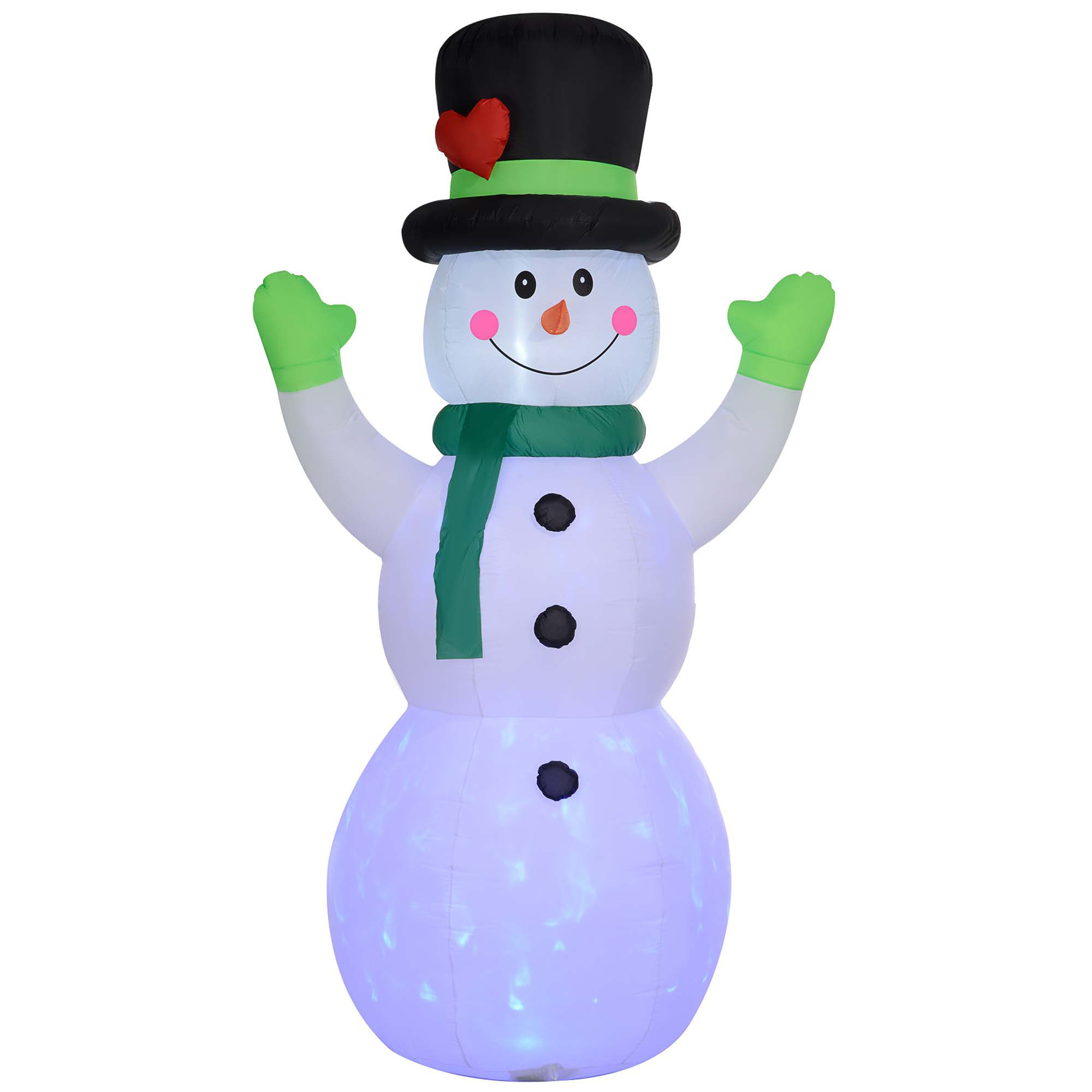 Darby Home Co 10FT Christmas Inflatables Cheerful Snowman In Black Hat ...