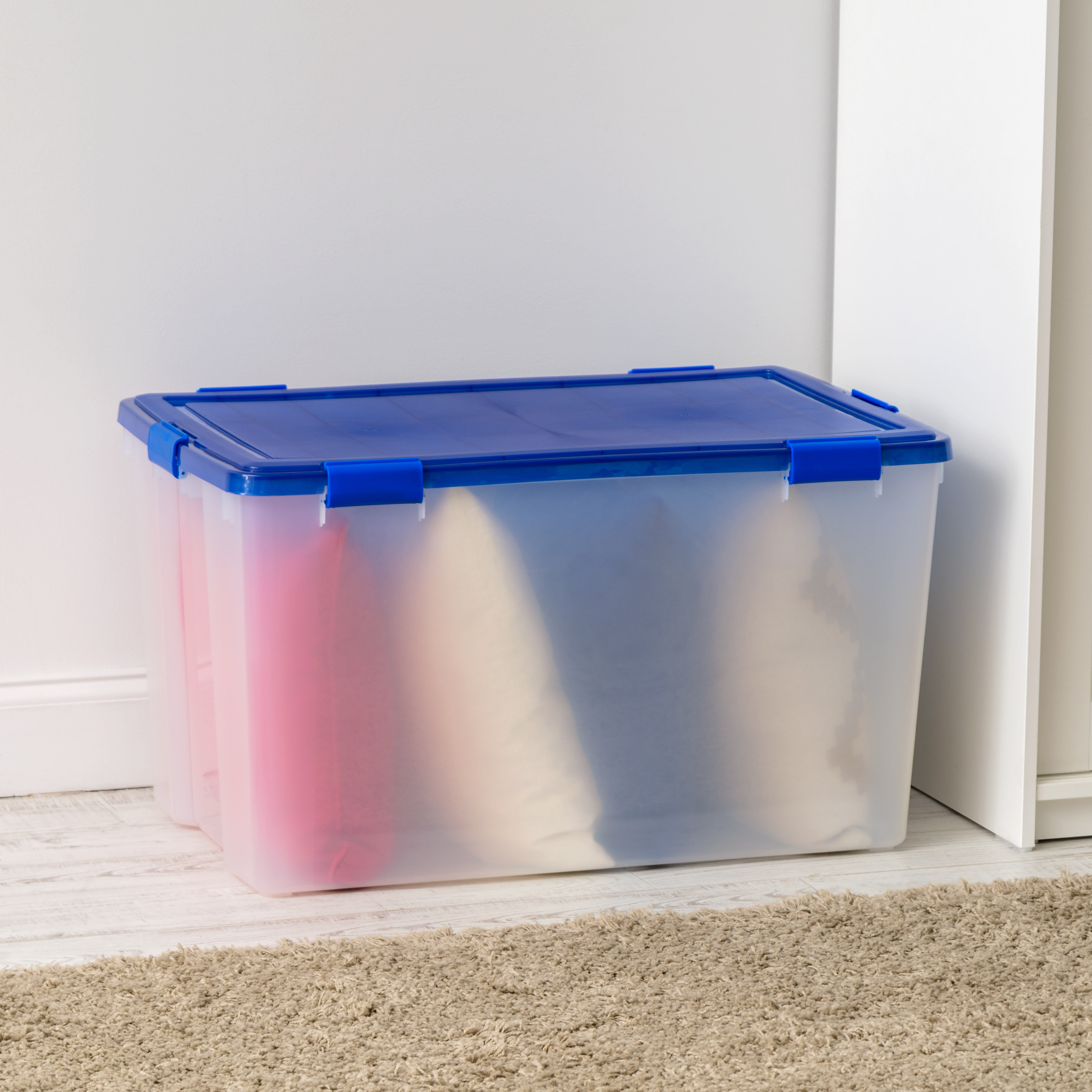 IRIS USA, Inc. 156 Qt./39 Gal. Weatherproof Clear Plastic Storage Tote ...