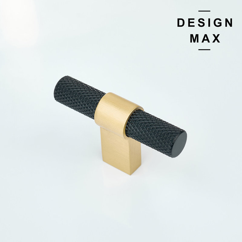 Design Max Knurled Brass T Knob Square Base | Wayfair