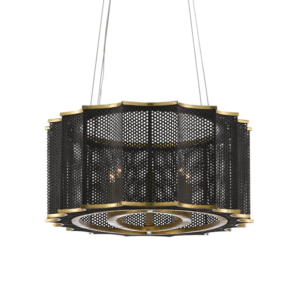 Currey & Company Nightwood 8 - Light Statement Drum Chandelier | Perigold