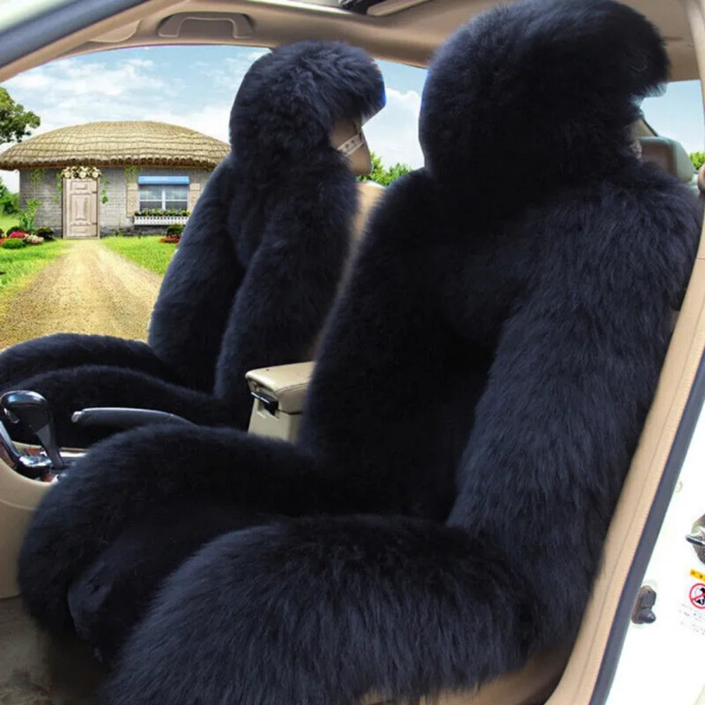 Costyle 1pc Simulation Australian Sheepskin Fur Car Front Seat Cover ...