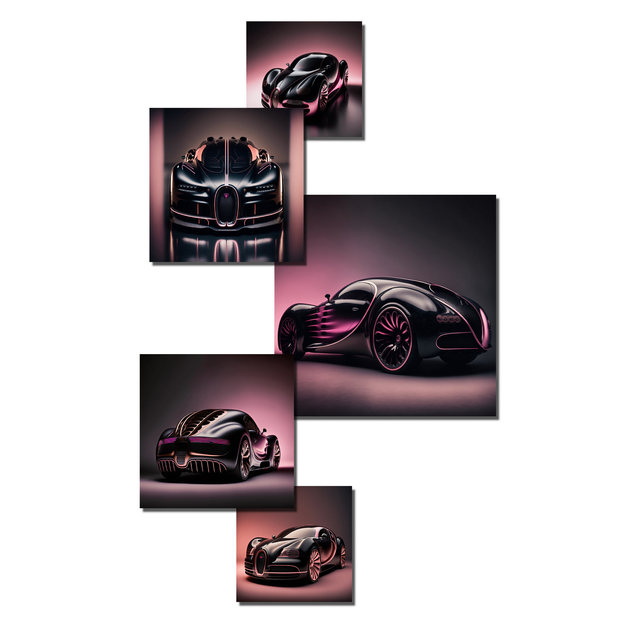 Hokku Designs Futuristic Bugatti Design In Black And Magenta II ...