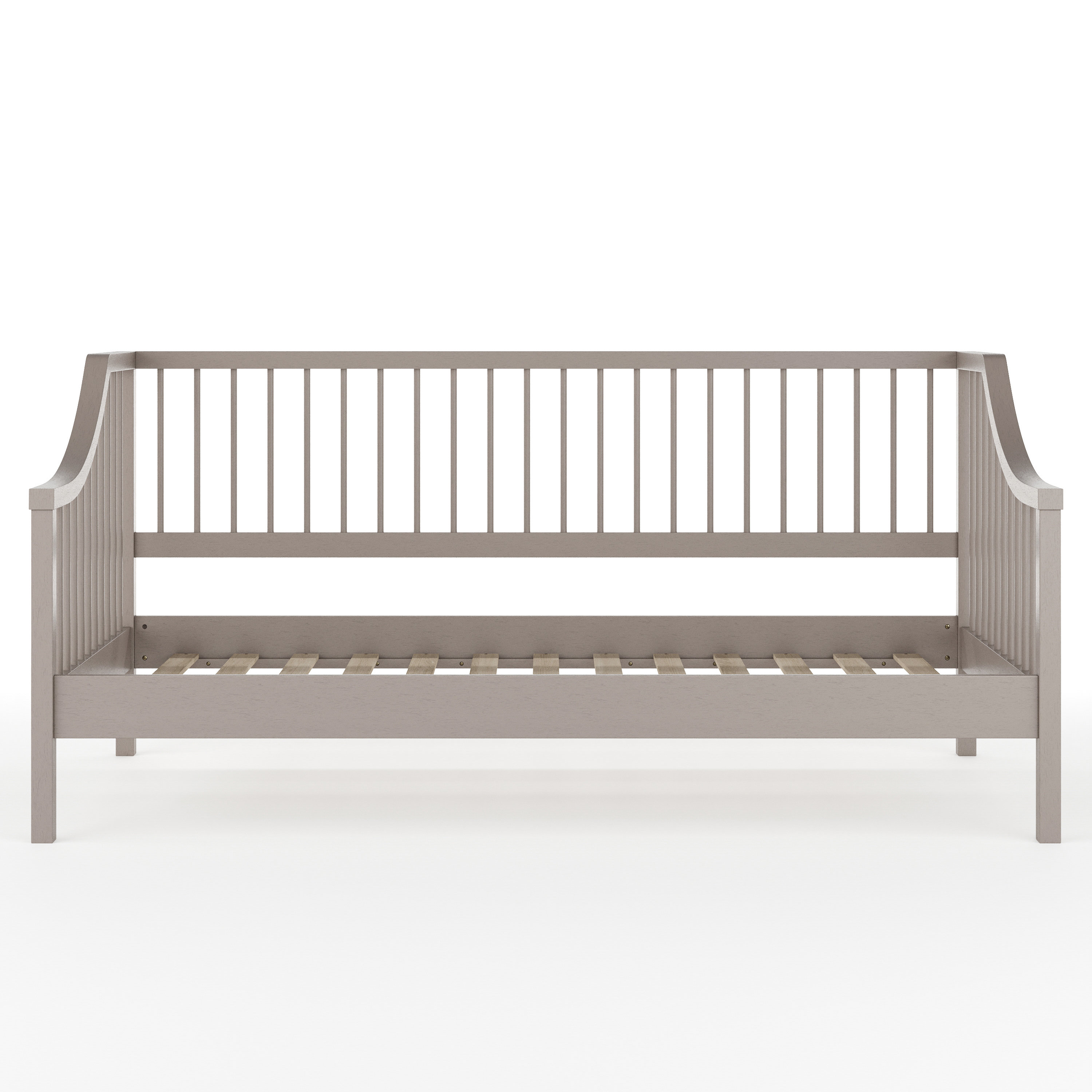 Martha Stewart Neely Wooden Platform Daybed With Spindles And Wood Slat ...